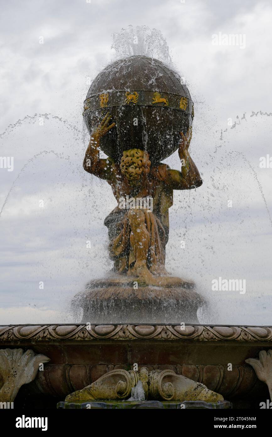 Detail, Atlas Fountain, Garden, Castle Howard, England, Great Britain ...