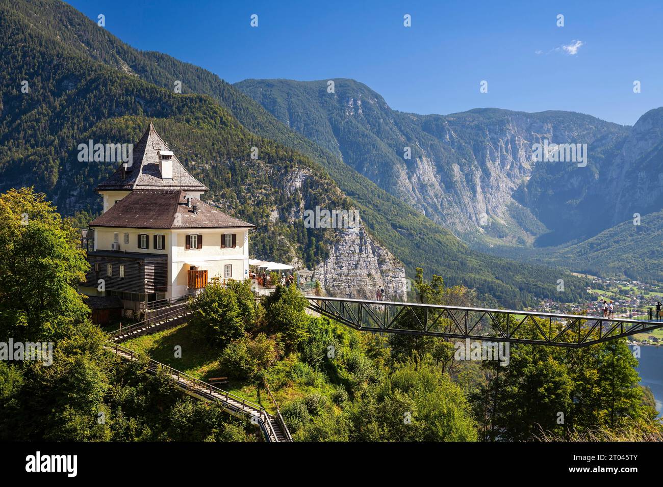 Hannes-Andross Bridge to the Skywalk viewing platform, in backround ...