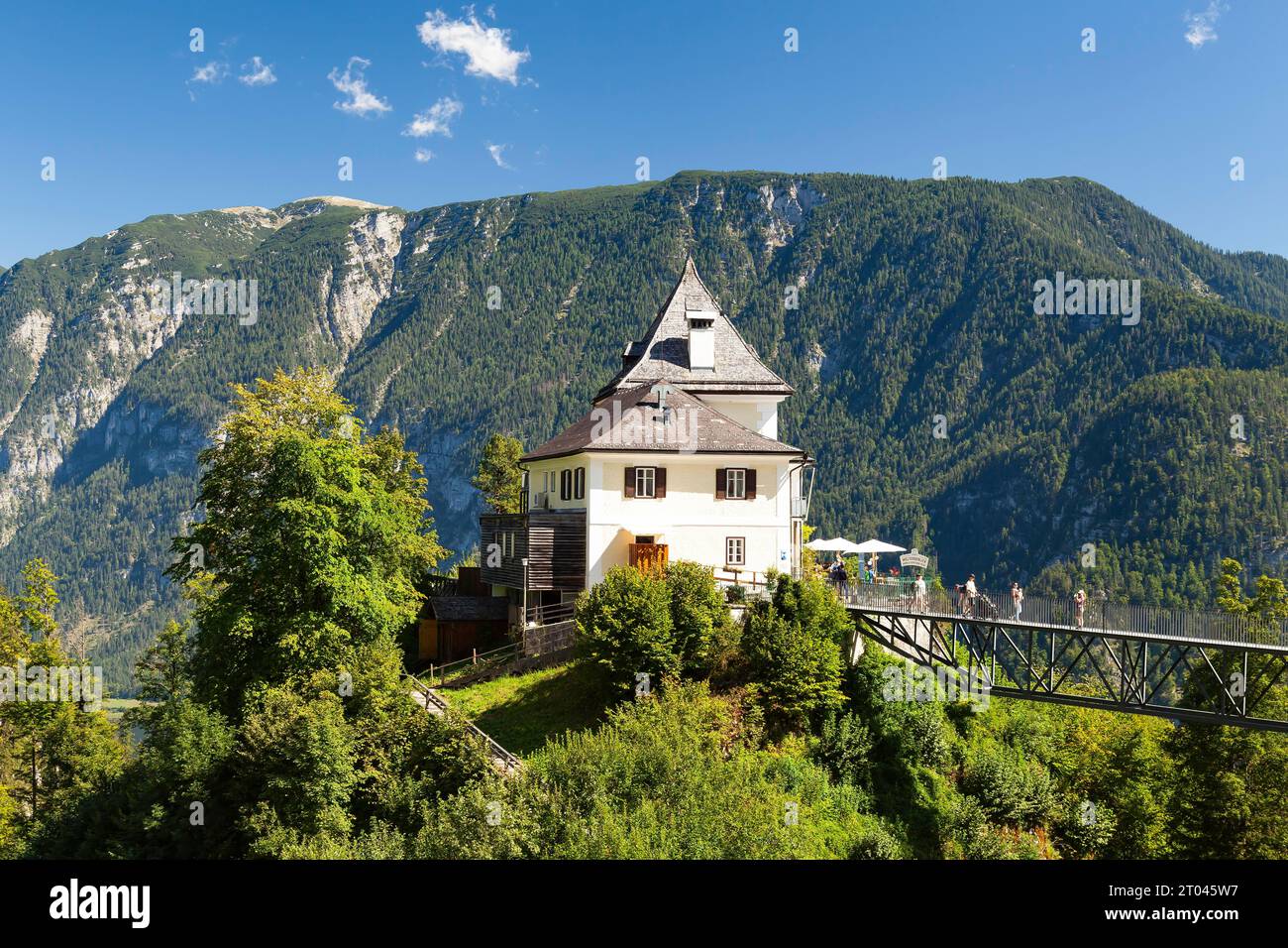 Hannes-Andross Bridge to the Skywalk viewing platform, in backround ...