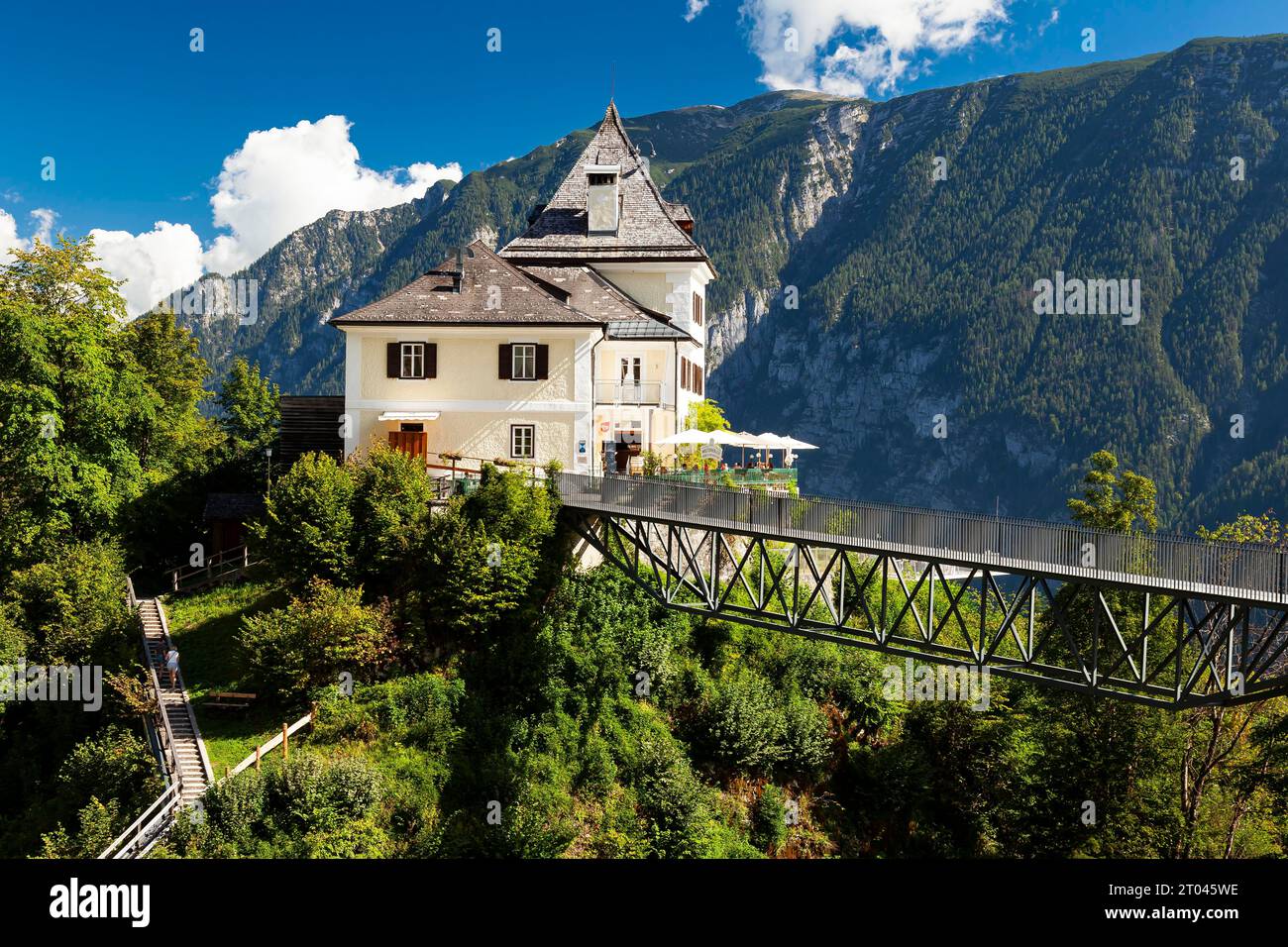 Hannes-Andross Bridge to the Skywalk viewing platform, in backround ...