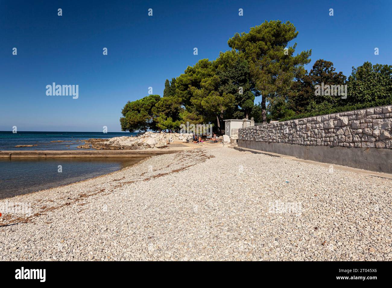 Beach on the stone coast of Zambratija, Istria, Croatia Stock Photo - Alamy