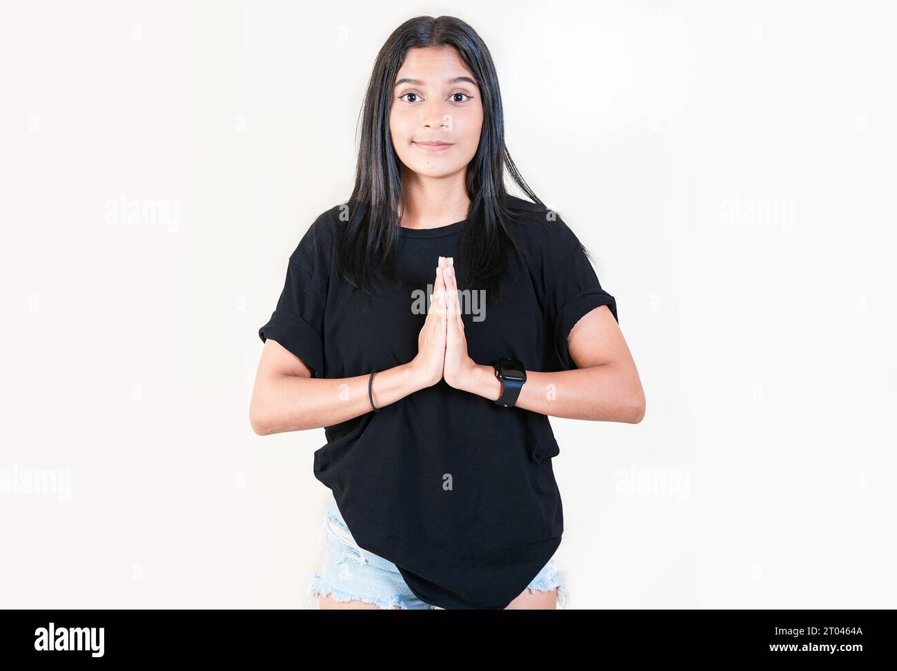 Beautiful young girl asking for a favor isolated. Latin girl asking for ...