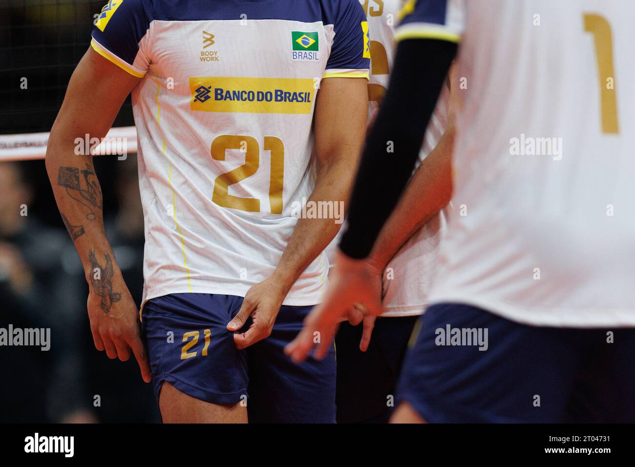 Rio De Janeiro, Brazil. 03rd Oct, 2023. Volleyball, Men, Olympic Qualification, Group A, Brazil ...