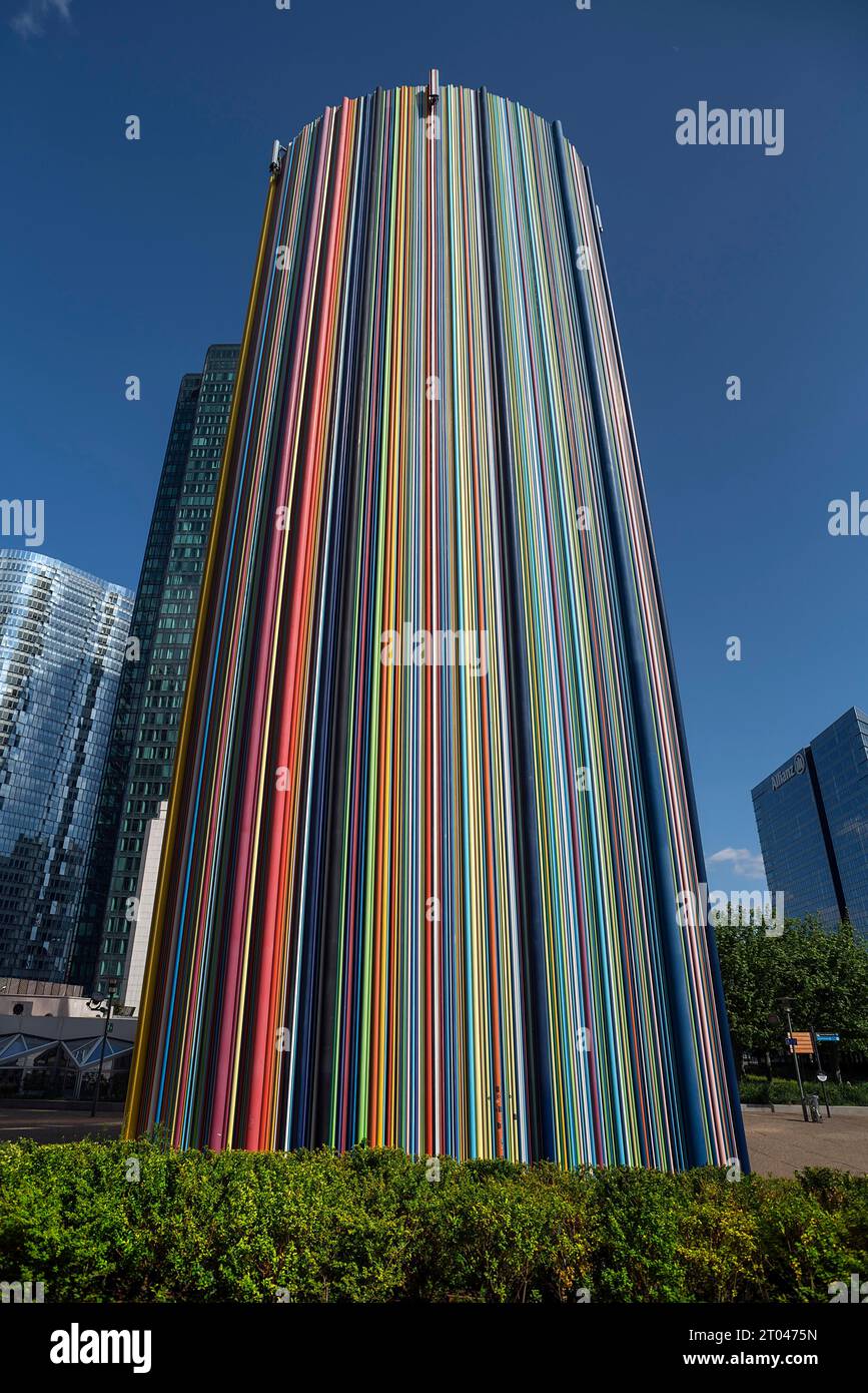 Colourful ventilation tower designed by artist Raymond Moretti, La ...