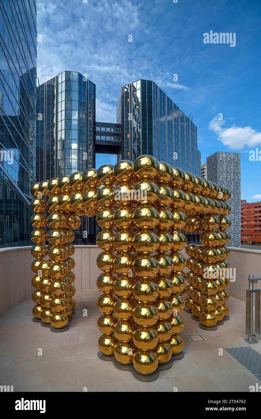 Art object cube sphere designed by Cyril Lancelin, La Defence, largest ...