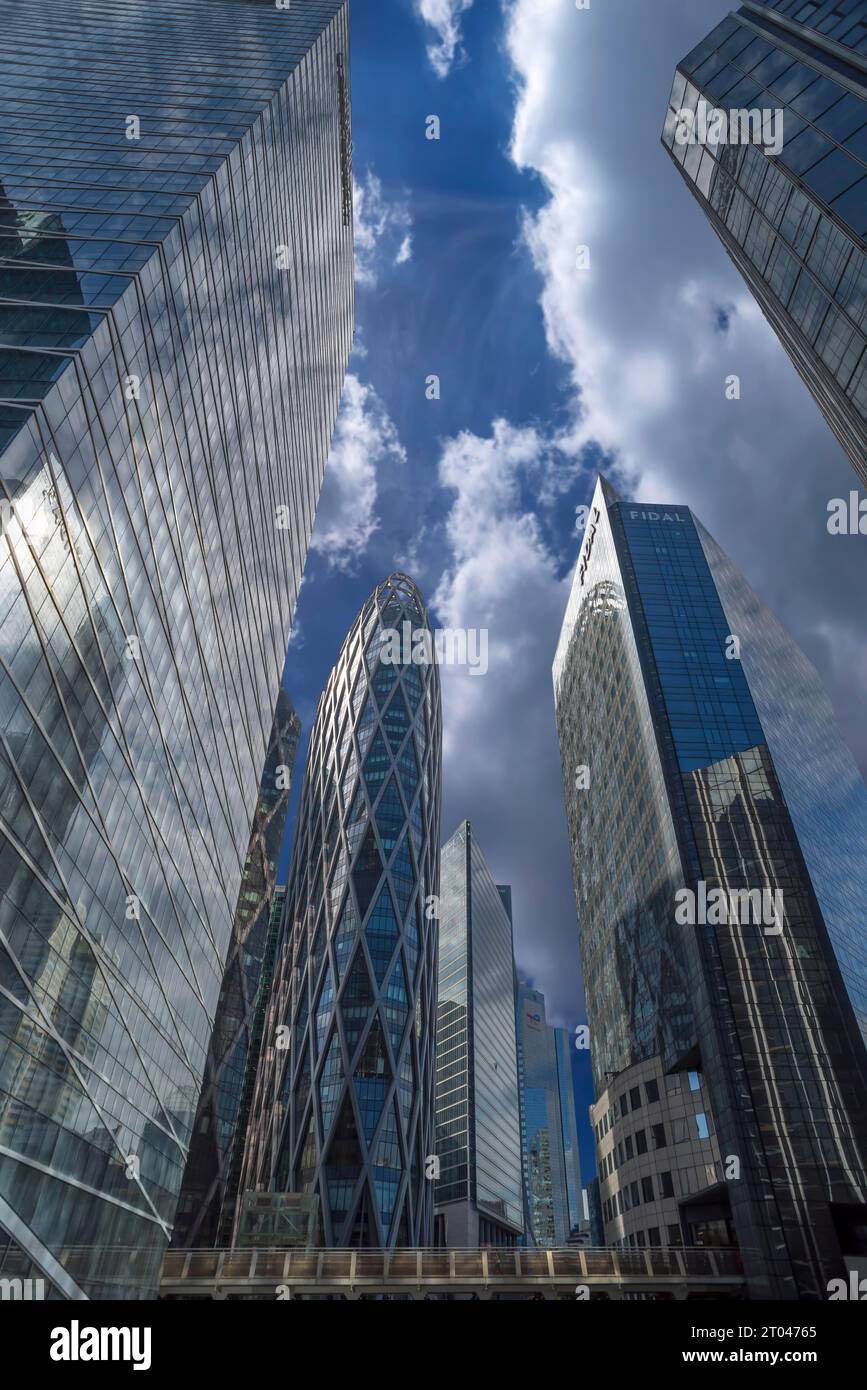 Office towers in La Defence, largest office building district in Europe ...