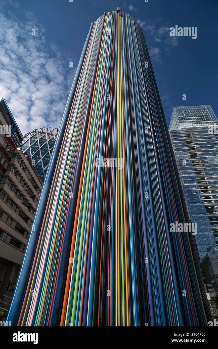 Colourful ventilation tower designed by artist Raymond Moretti, La ...