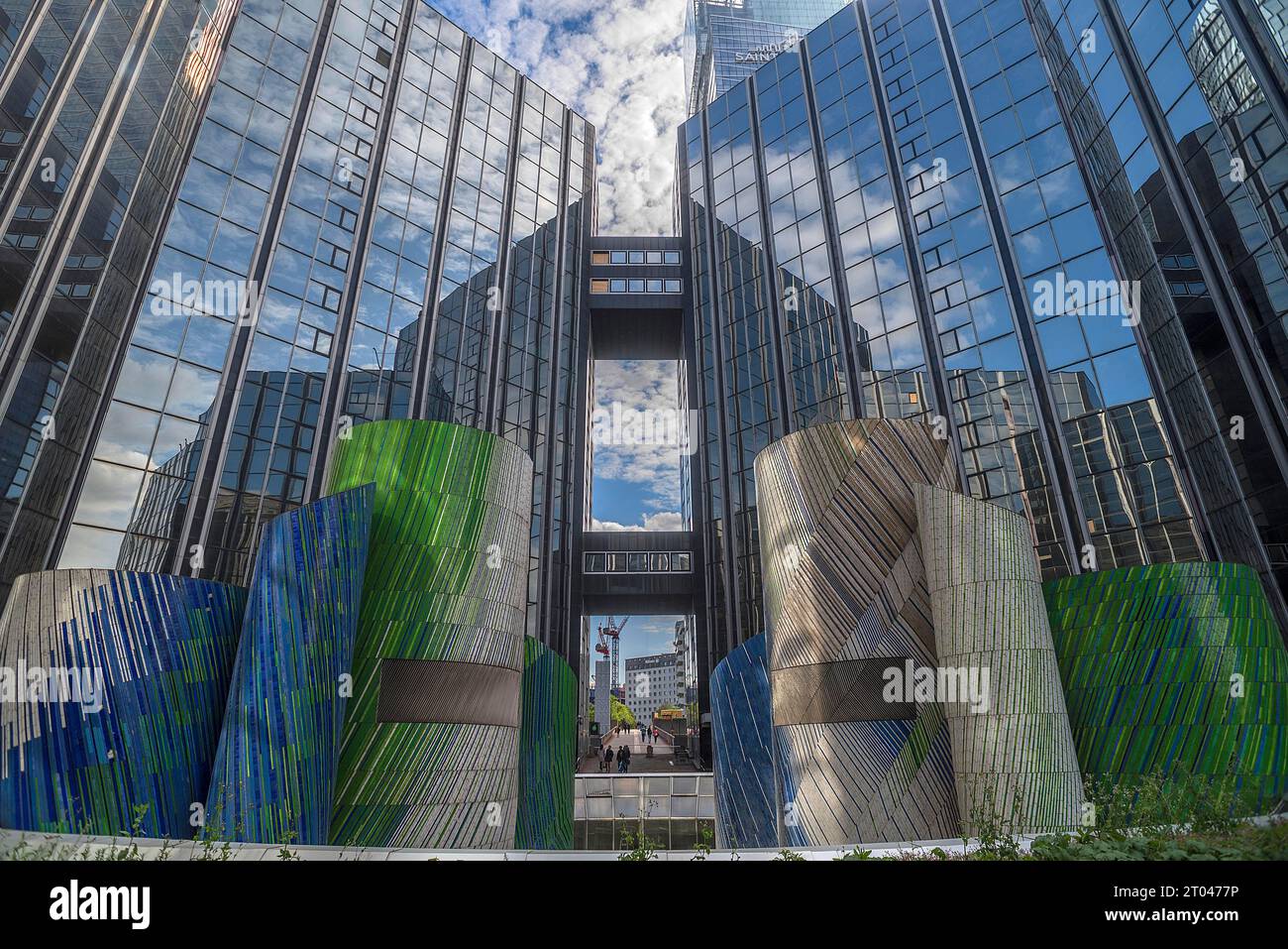 Art object the mosaic by artist Michel Deverne in front of office ...