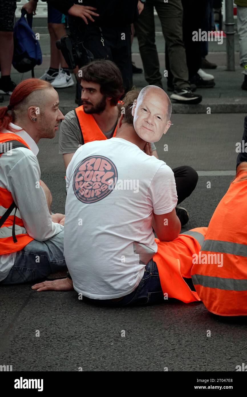 Last Generation Street Blockade at Berlin Central Station, a ...