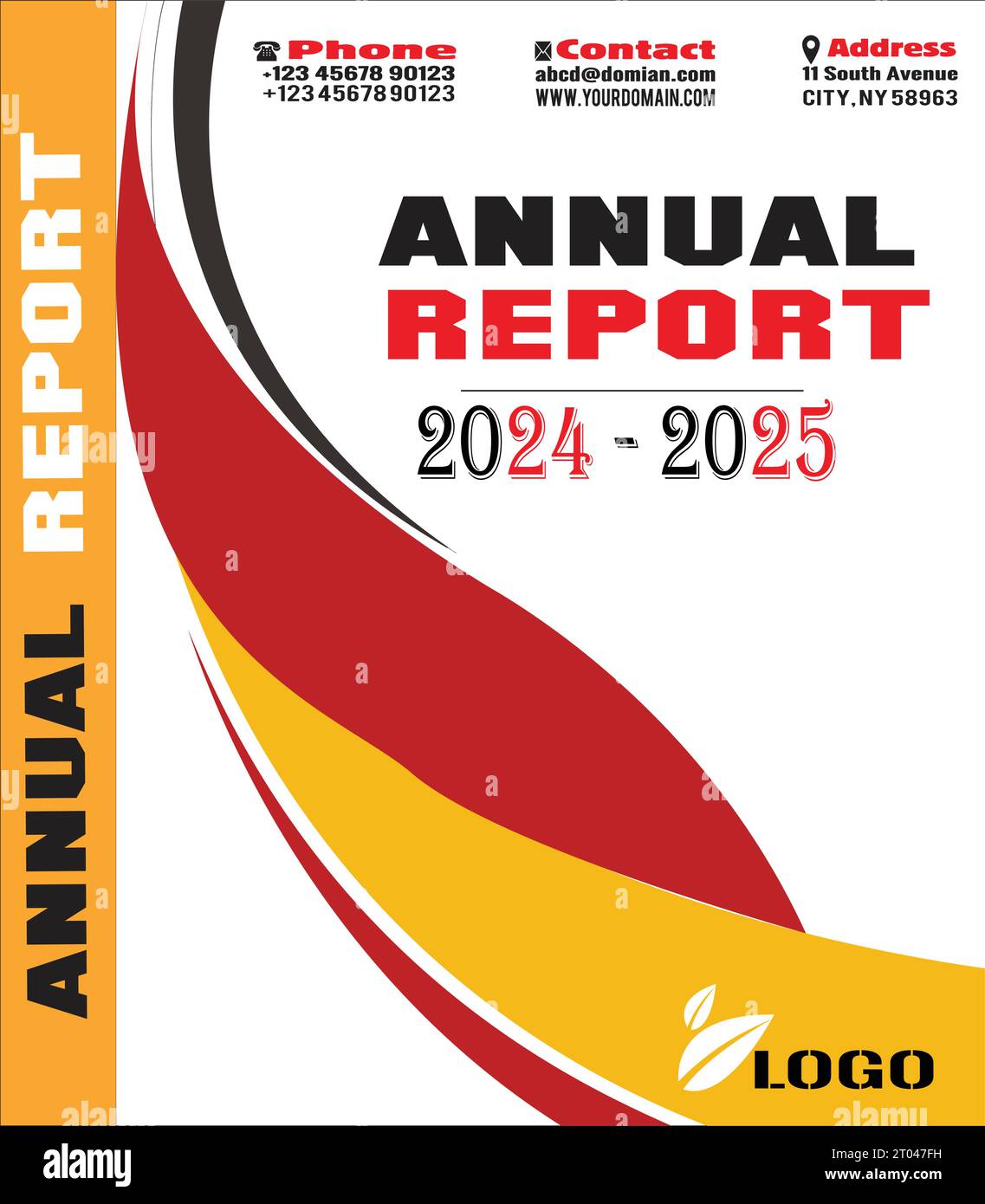 Annual Report Cover Page ready mate innovative wavy editable for any ...