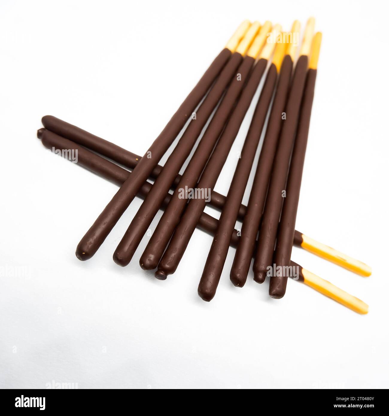 chocolate biscuit stick isolated on white background Stock Photo - Alamy