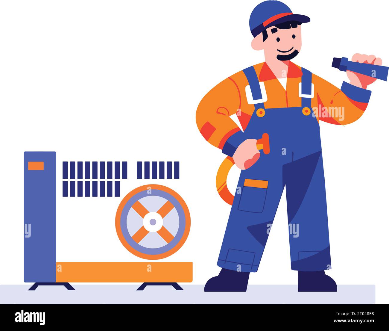 Maintenance worker air conditioner Stock Vector Images - Alamy