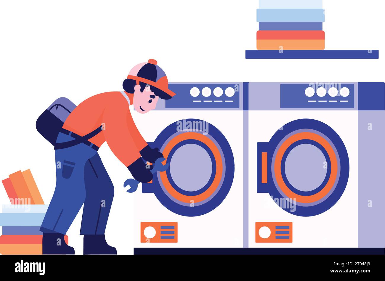 Cartoon washing machine home appliance Stock Vector Images - Alamy