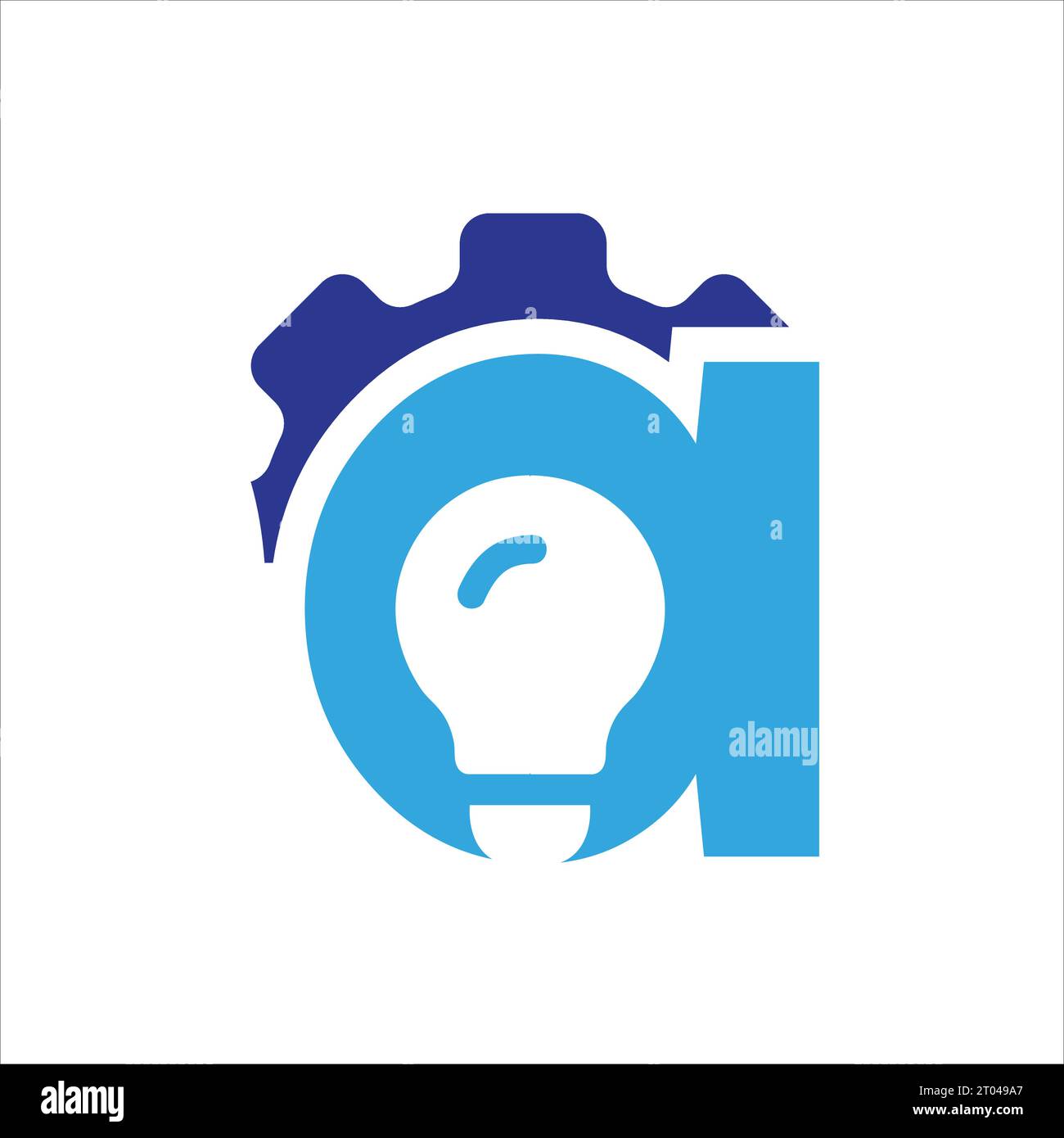 Creative a letter logo design vector. Tech, setting, light, bulb Stock ...