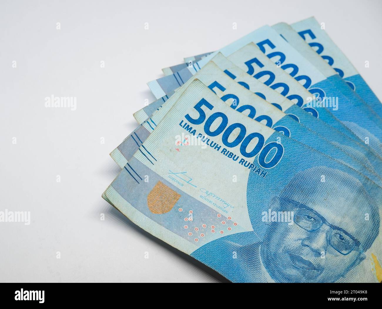 Indonesian 50 thousand banknote, isolated on white background Stock ...
