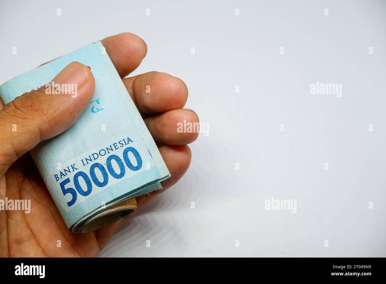 Indonesian 50 thousand banknote, isolated on white background Stock ...