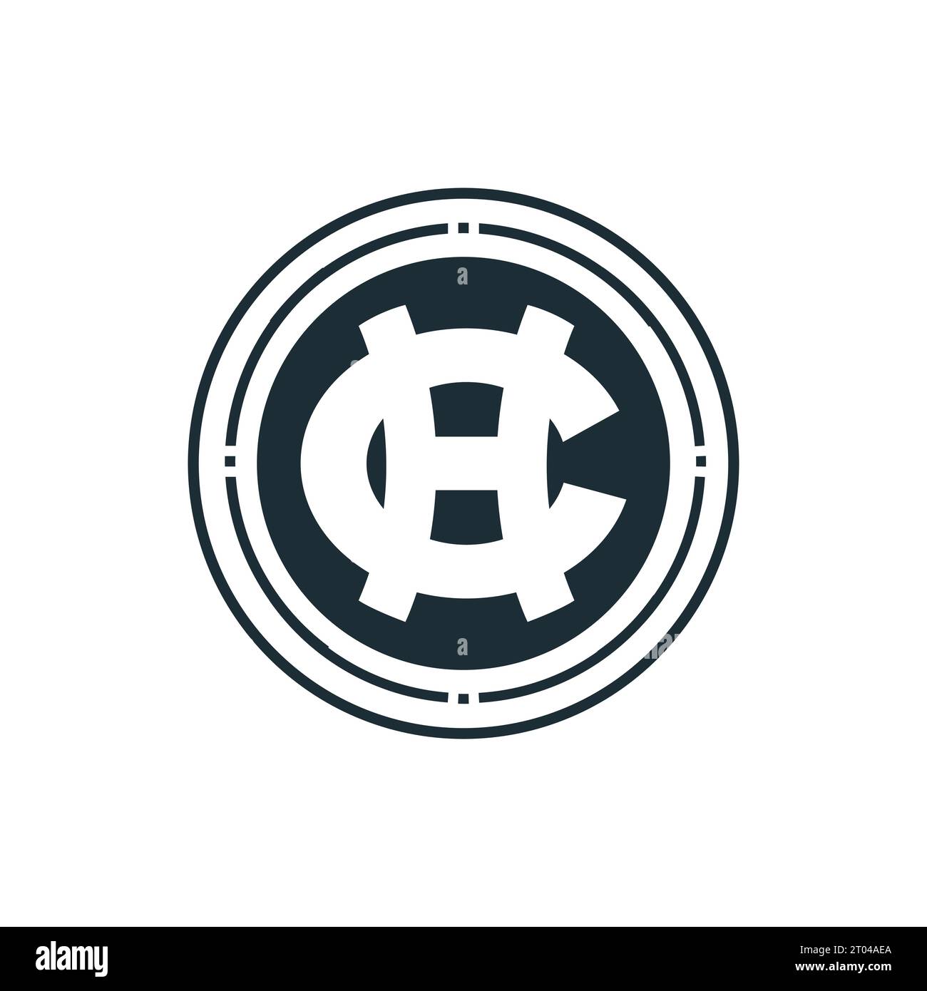 C or ch letter logo, cryptocurrency logo design Stock Vector Image ...