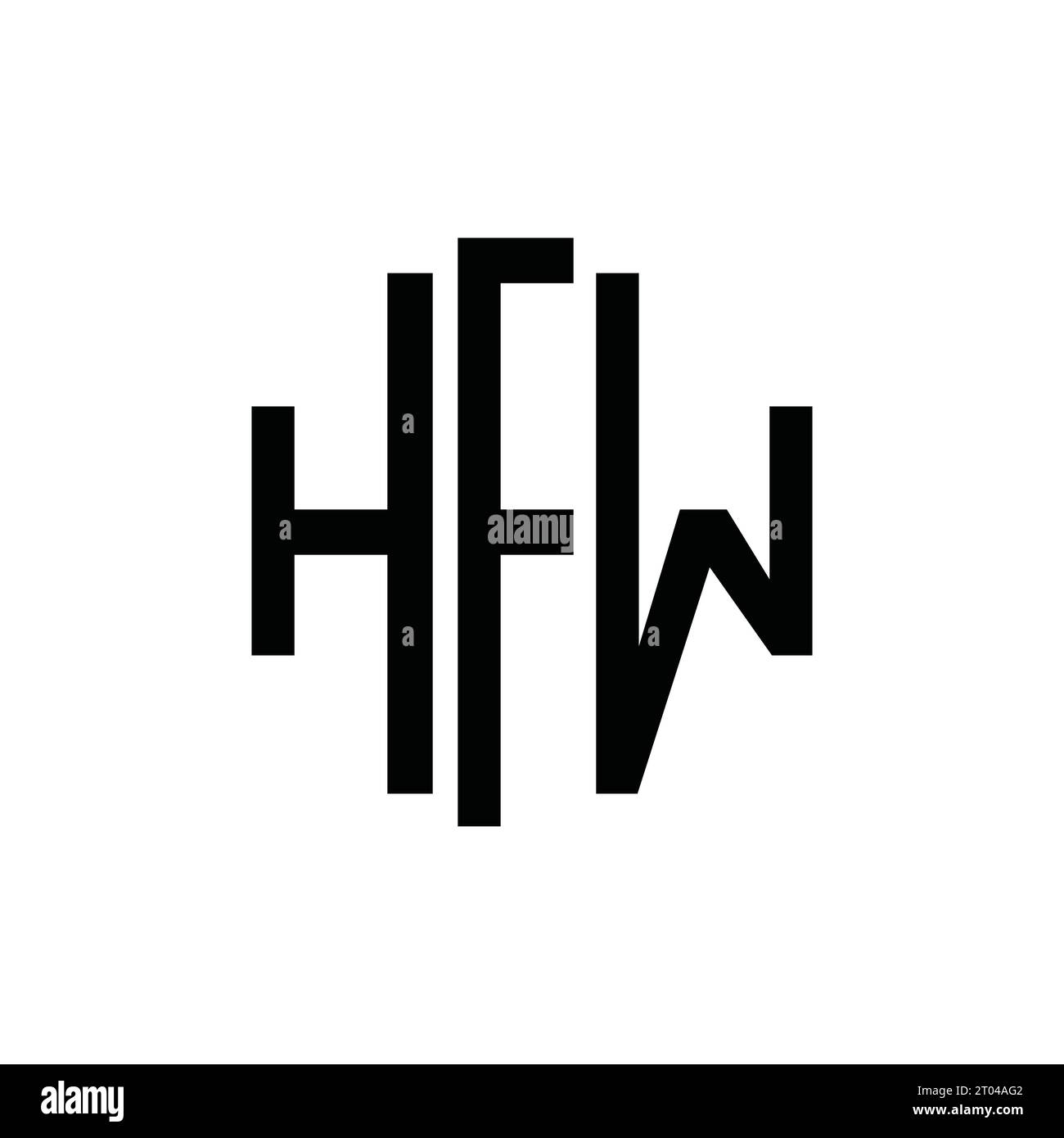 HFW letter logo design on white background. HFW creative initials ...
