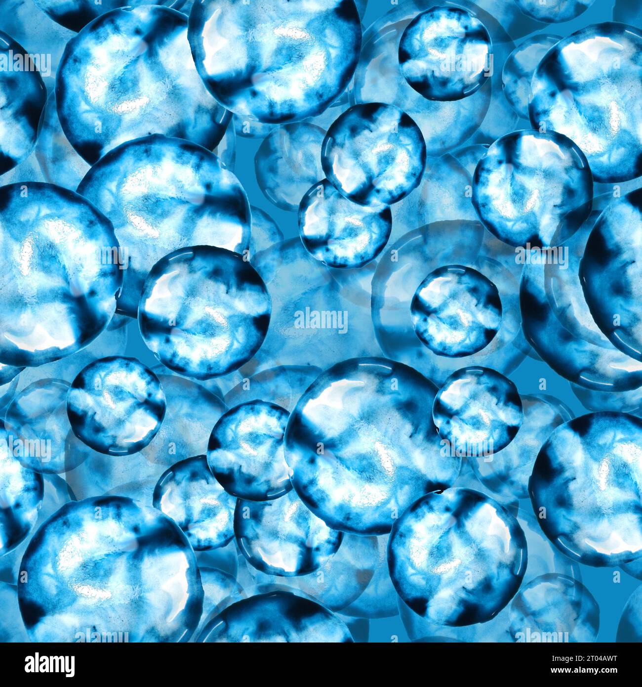 Watercolor navy blue spot blot blob bubble seamless pattern Stock Photo ...