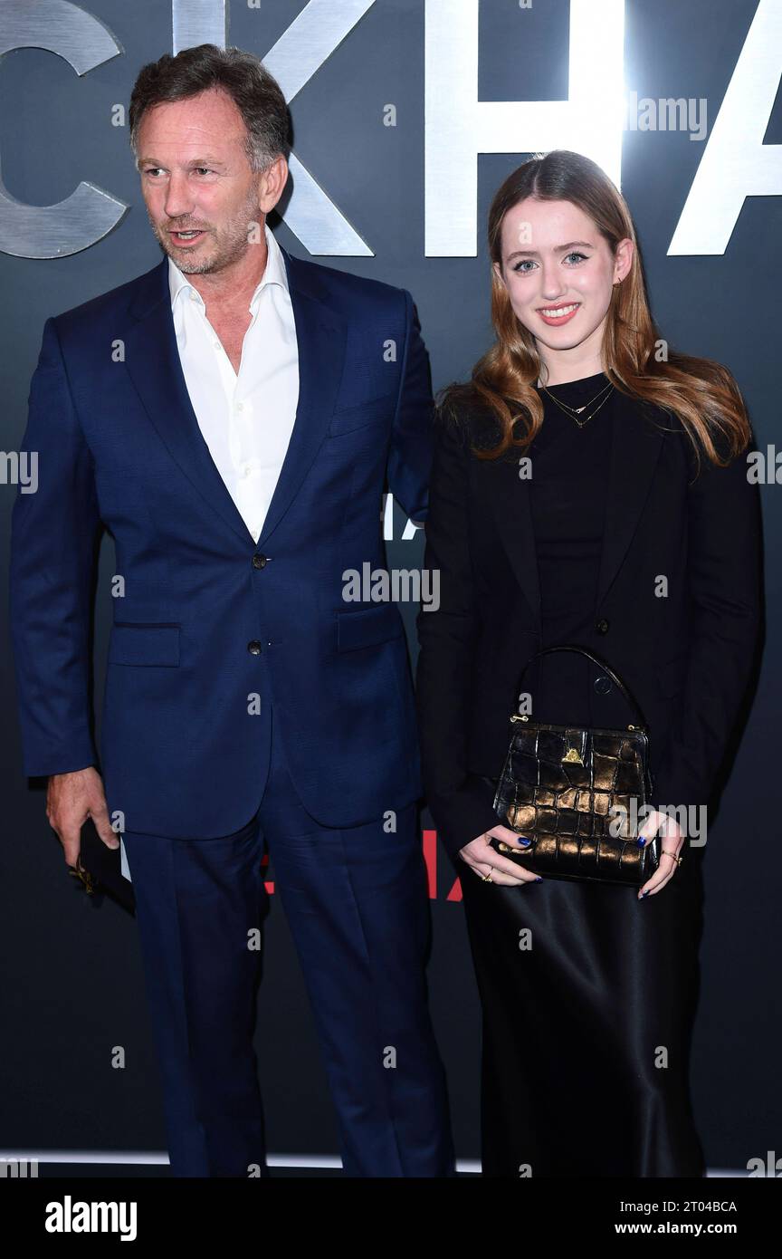 Christian Horner und Bluebell Halliwell bei der Premiere der Netflix ...