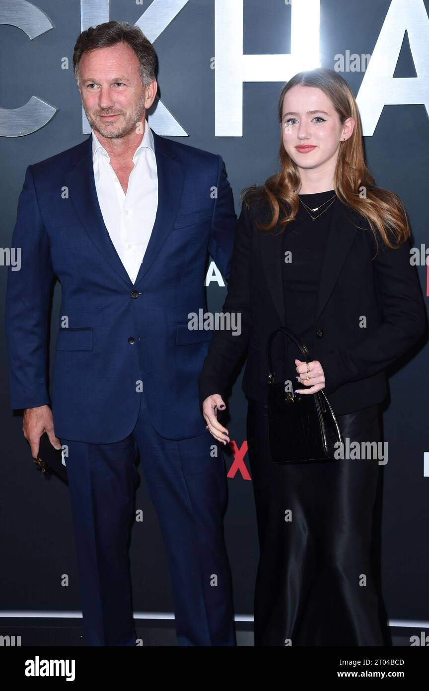 Christian Horner und Bluebell Halliwell bei der Premiere der Netflix ...