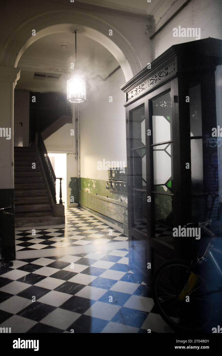 Lobby of an old apartment building. Barcelona, Catalonia, Spain Stock ...