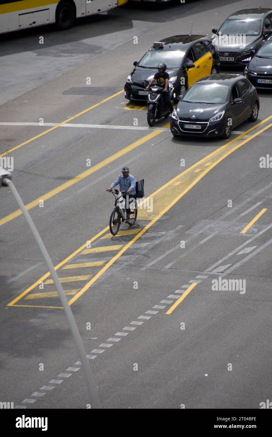 Delivery bike rider Stock Photo - Alamy