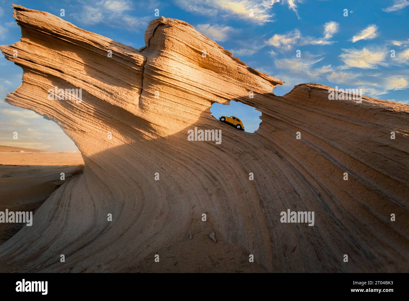 Sandstone formations in Abu Dhabi desert in United Arab Emirates Stock ...