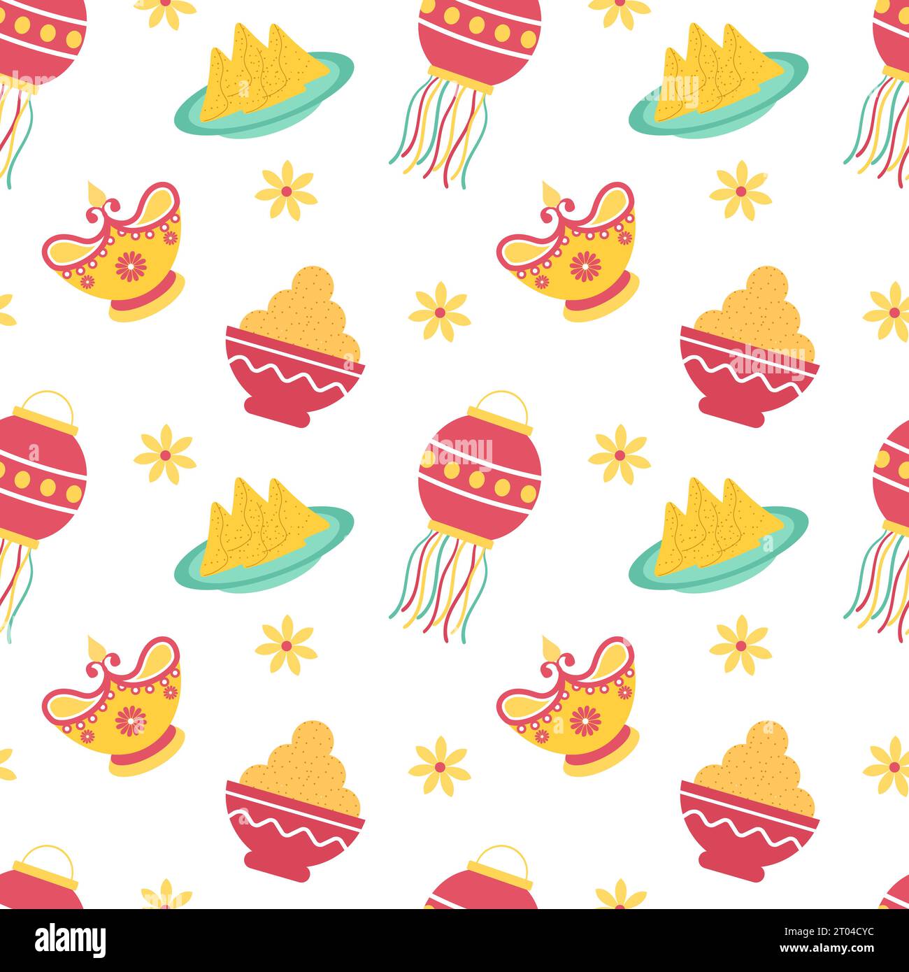 Happy Diwali Seamless Pattern Illustration Design with Light Festival ...