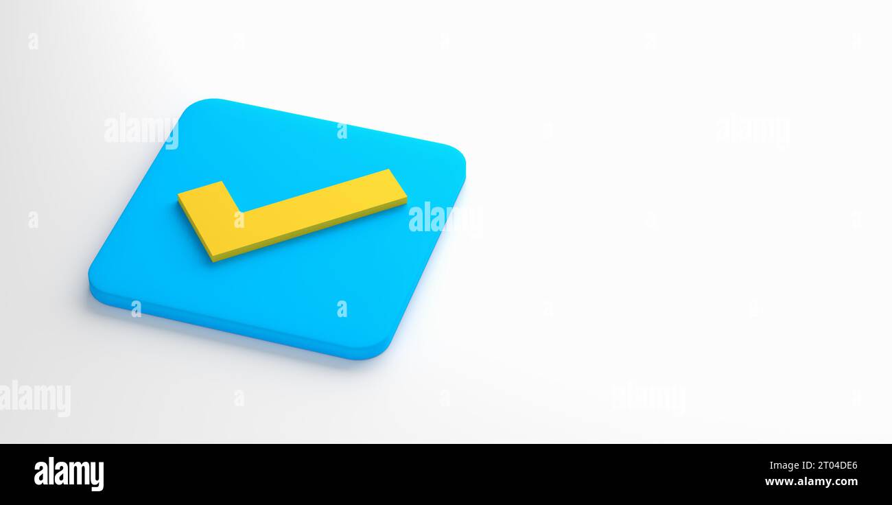 Approval, voting yes, checklist or correct answer concepts. Blue check ...