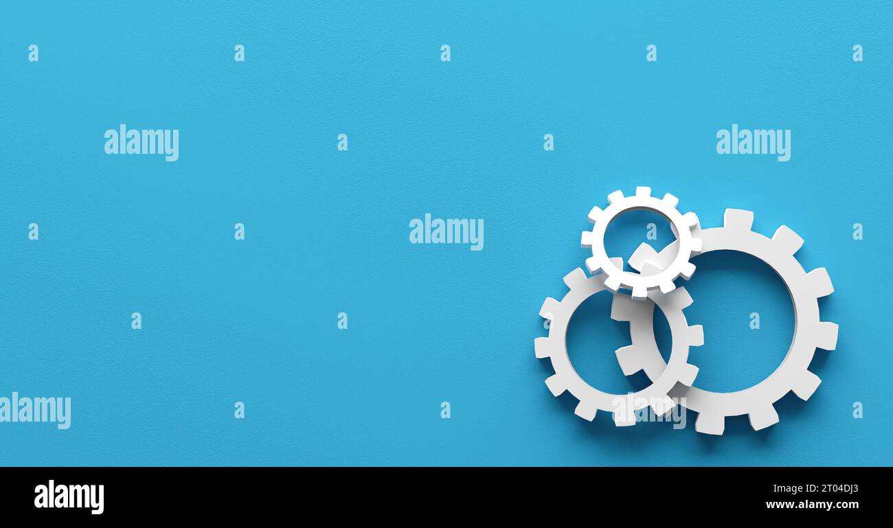 Broken business process or workflow failure concept. Cogwheels or gears ...