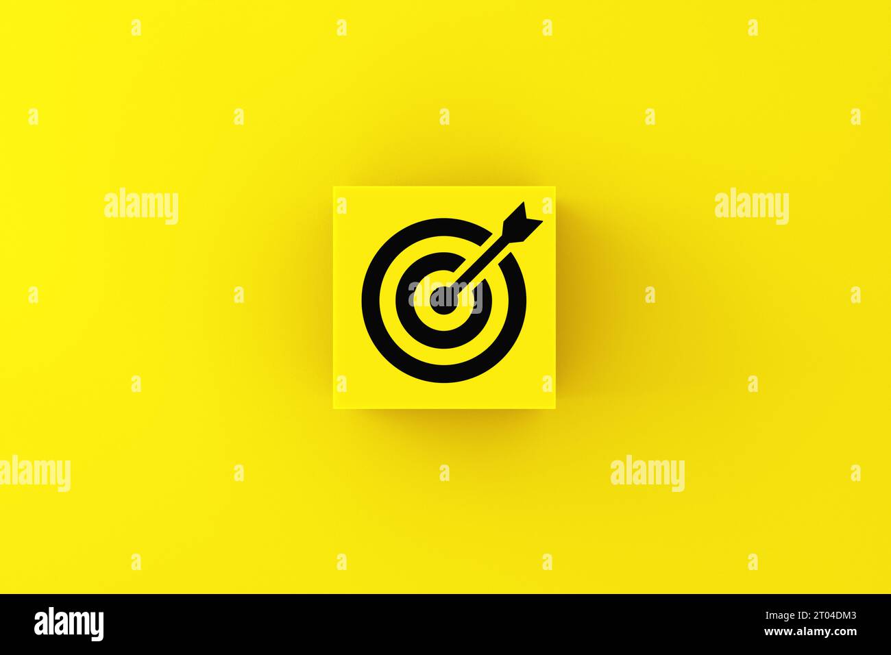 Business target goals and objectives. Target goal symbol on a yellow ...