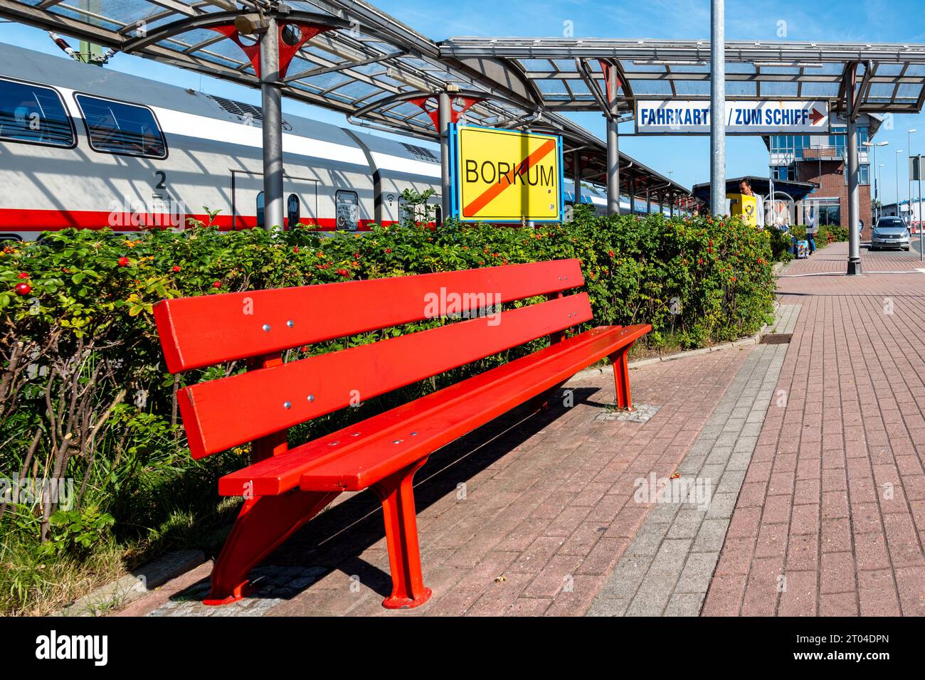 Emden, Germany,10.02.2023: New ic train from the Deutsche Bahn in Emden ...