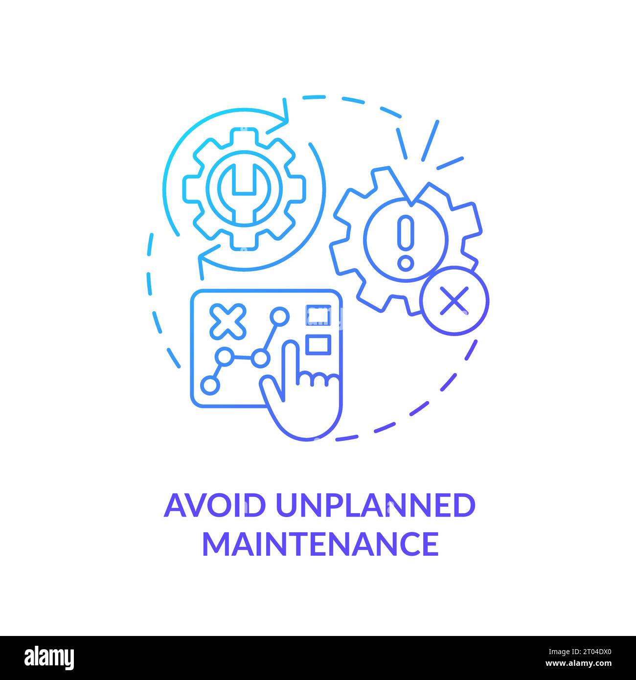2D thin gradient icon avoid unplanned maintenance concept Stock Vector ...