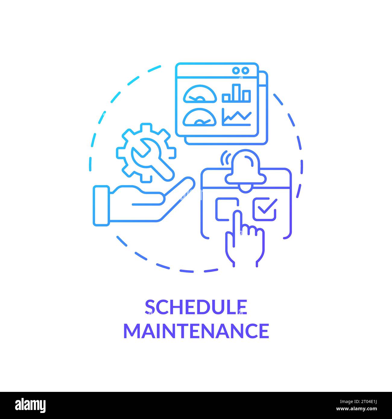 2D gradient thin linear icon schedule maintenance concept Stock Vector Image & Art - Alamy