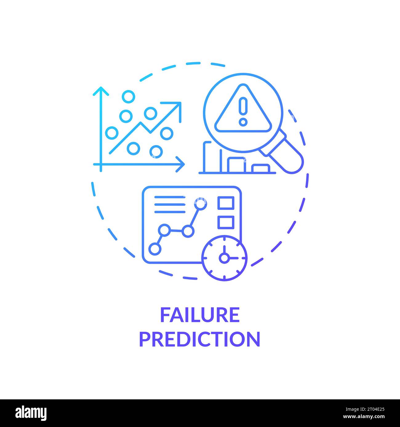 2D gradient thin linear icon failure prediction concept Stock Vector ...