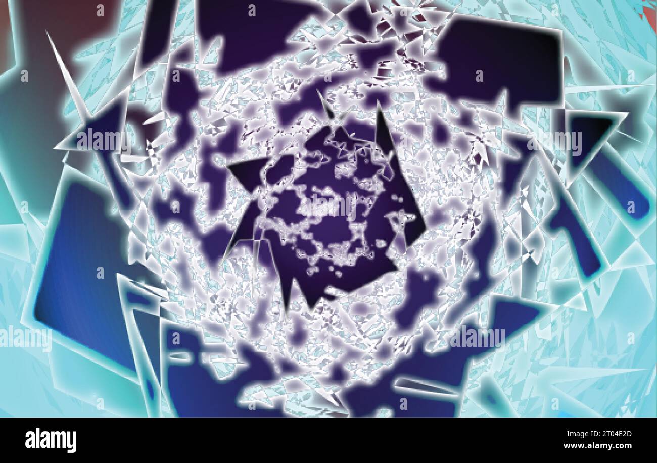 illustrated optical illusion abstract electric broken shape with white ...