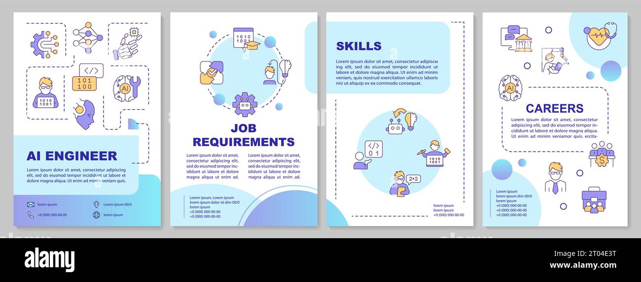2D brochure with AI engineer linear icons Stock Vector Image & Art - Alamy