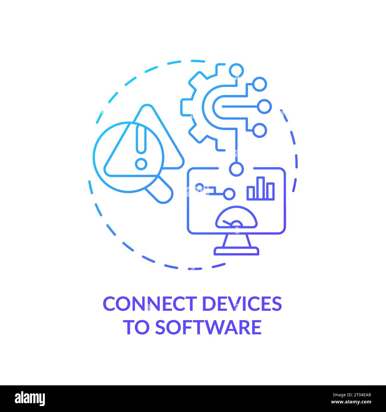 2D gradient linear icon connect devices to software concept Stock ...