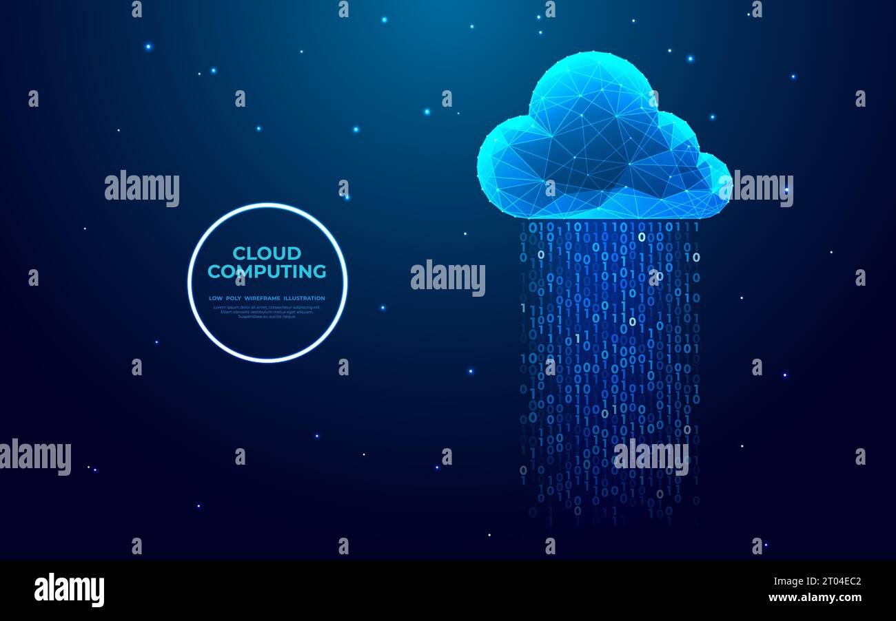 Cloud computing technology concept. Digital cloud and binary code Stock Vector Image & Art - Alamy