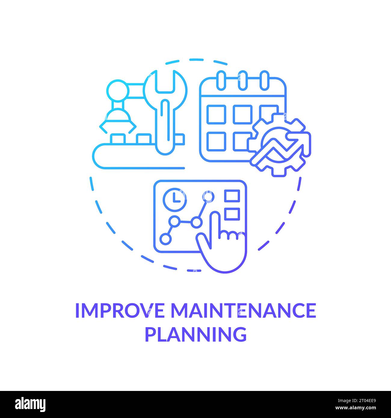 2D thin gradient icon improve maintenance planning concept Stock Vector ...