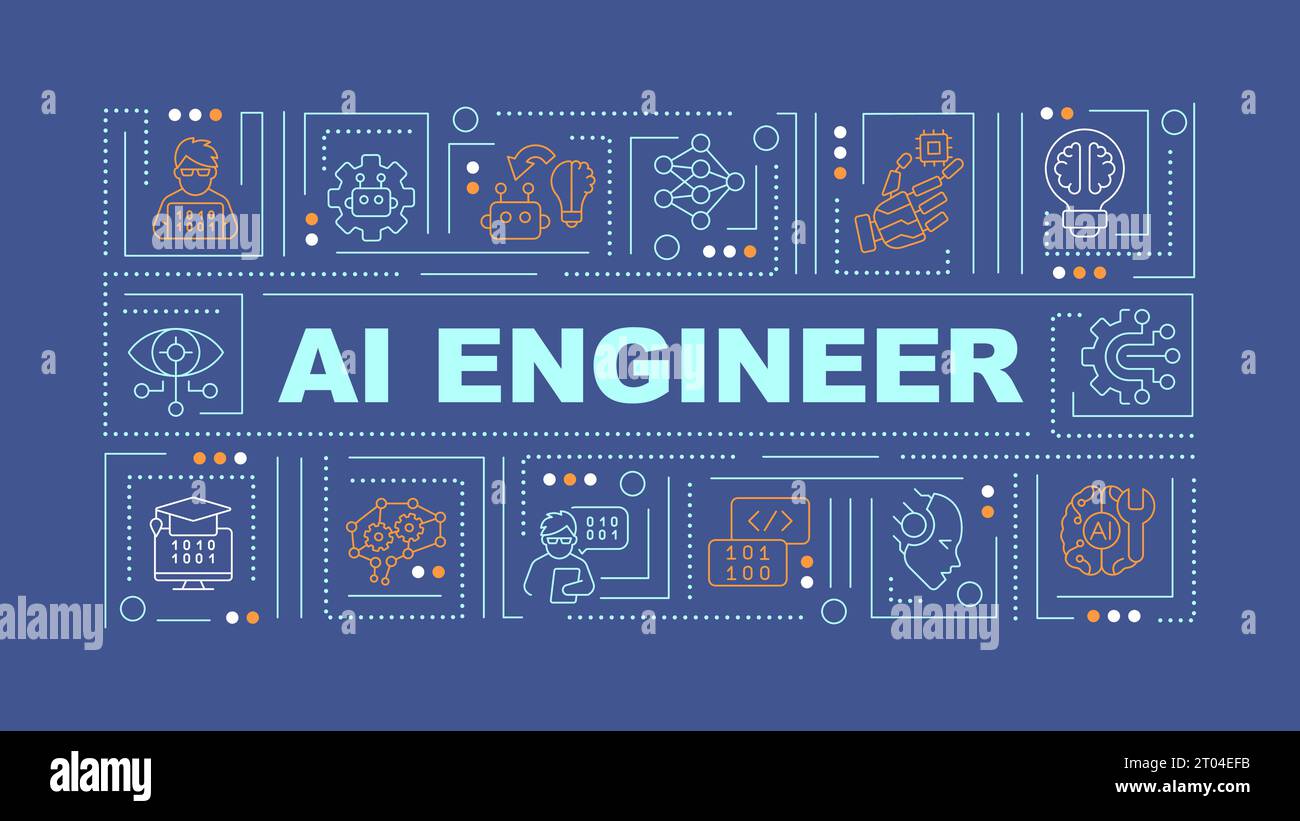 2d Ai Engineer Text With Thin Linear Icons Stock Vector Image And Art Alamy
