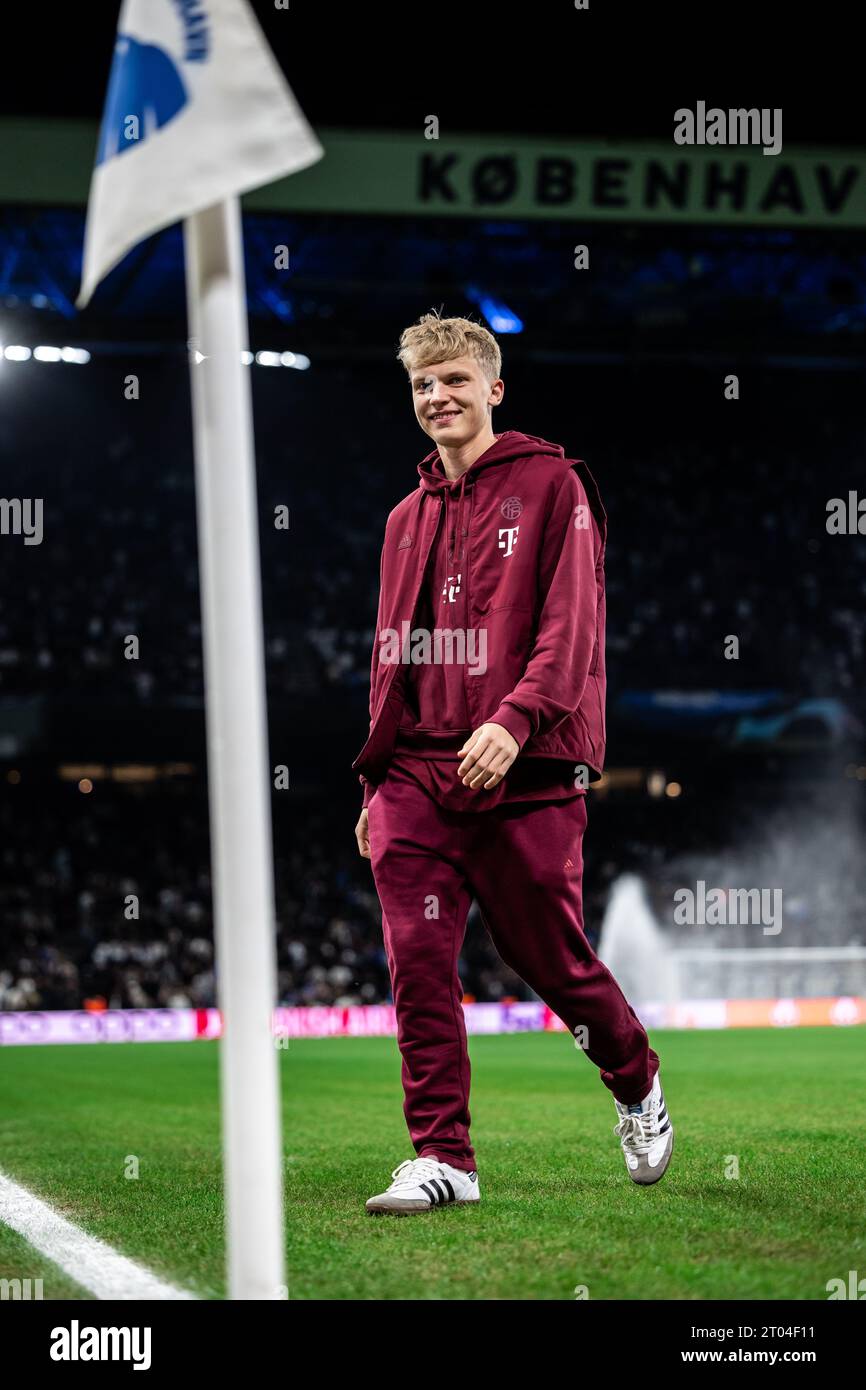 Copenhagen, Denmark. 03rd Oct, 2023. Frans Kratzig of Bayern Munich ...