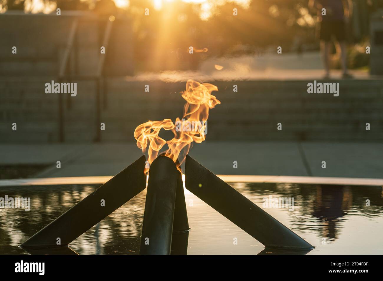 Eternal flame at the State War Memorial in Perth, WA, Australia Stock ...