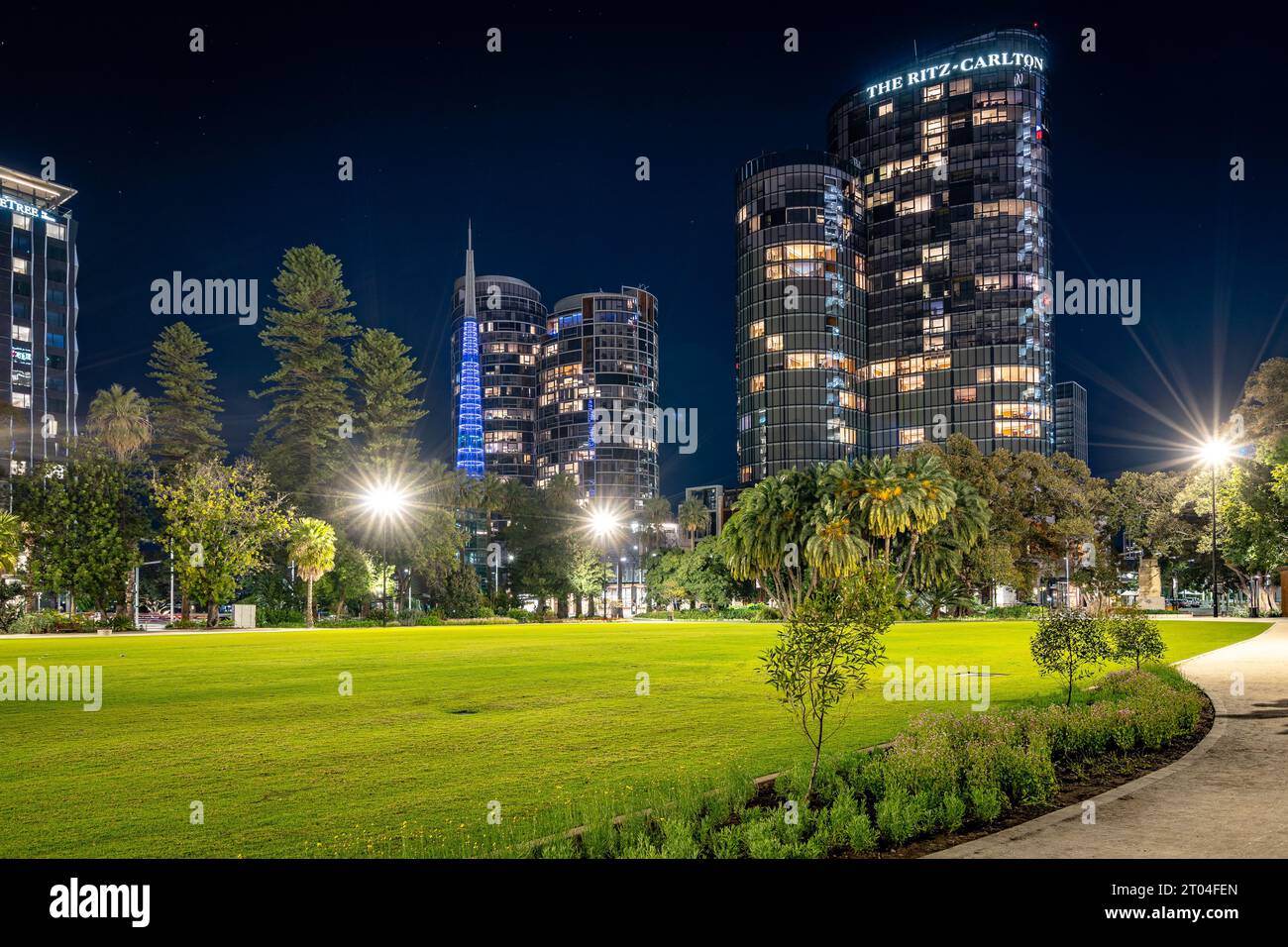 Perth, WA, Australia - City skyline including The Bell Tower ...