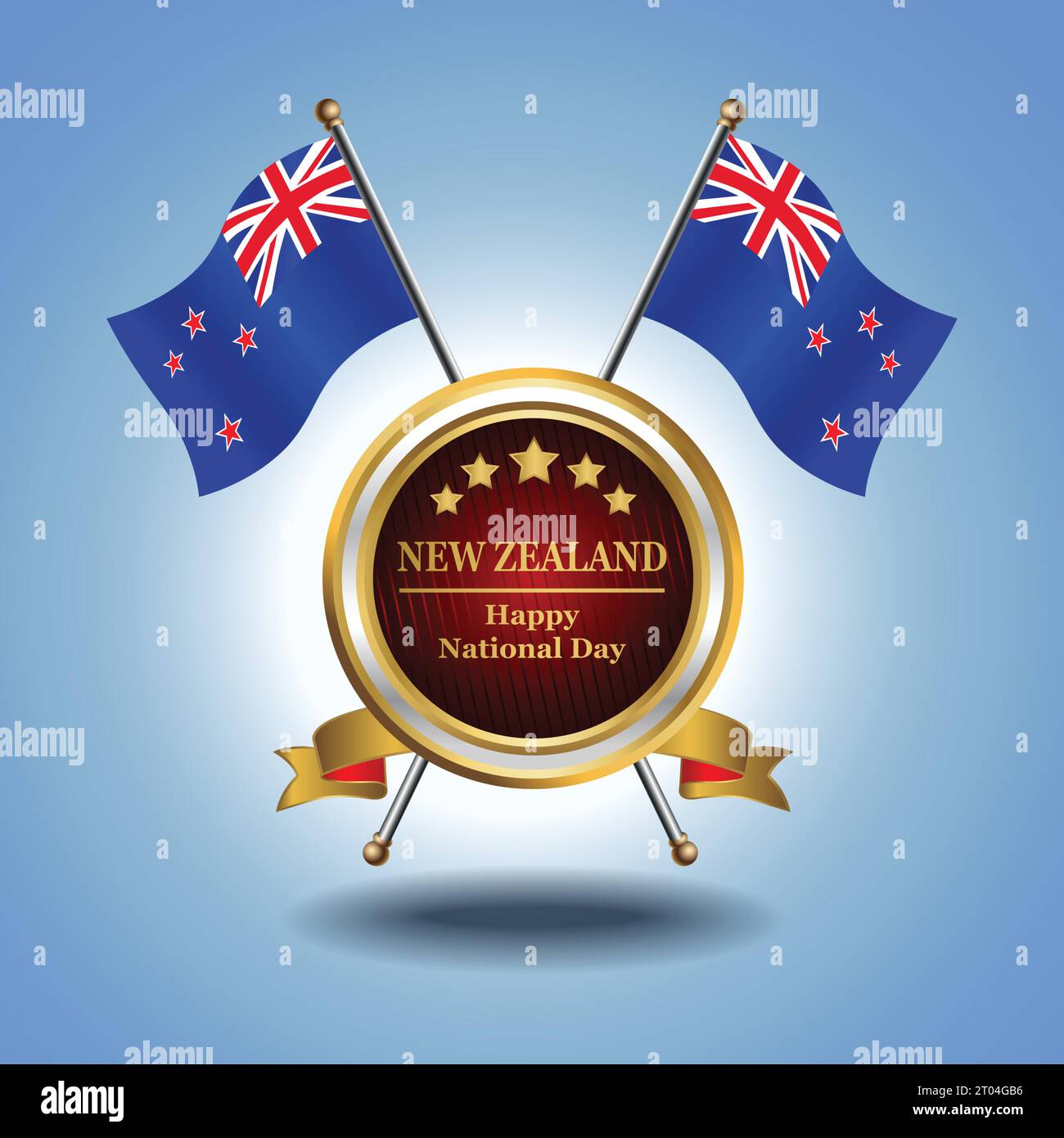 Small National flag of New Zealand on Circle With garadasi blue ...