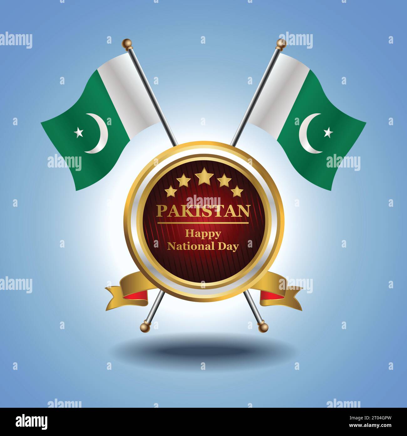Small National flag of Pakistan on Circle With garadasi blue background ...