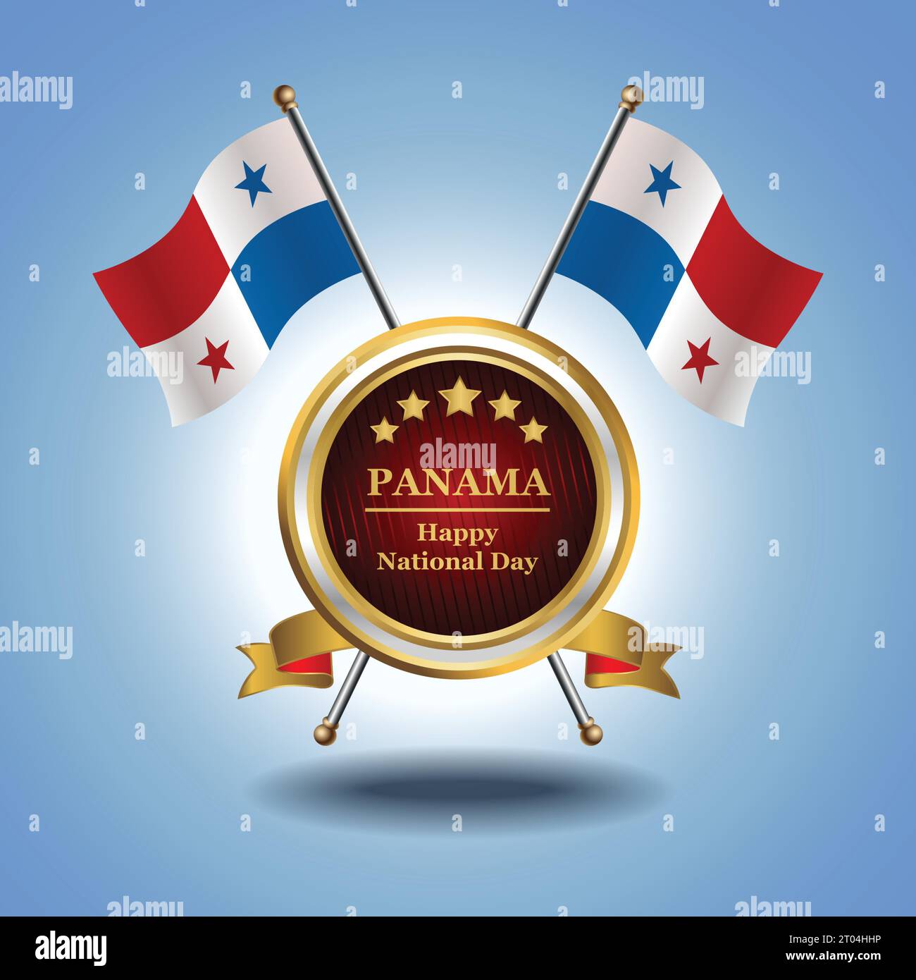 Small National flag of Panama on Circle With garadasi blue background ...