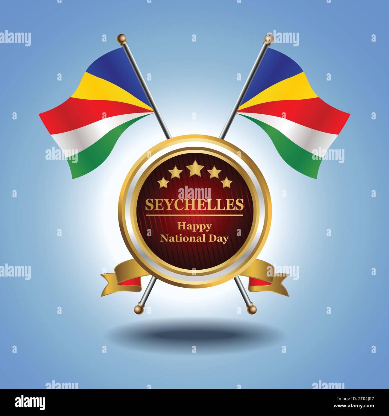 Small National flag of Seychelles on Circle With garadasi blue ...