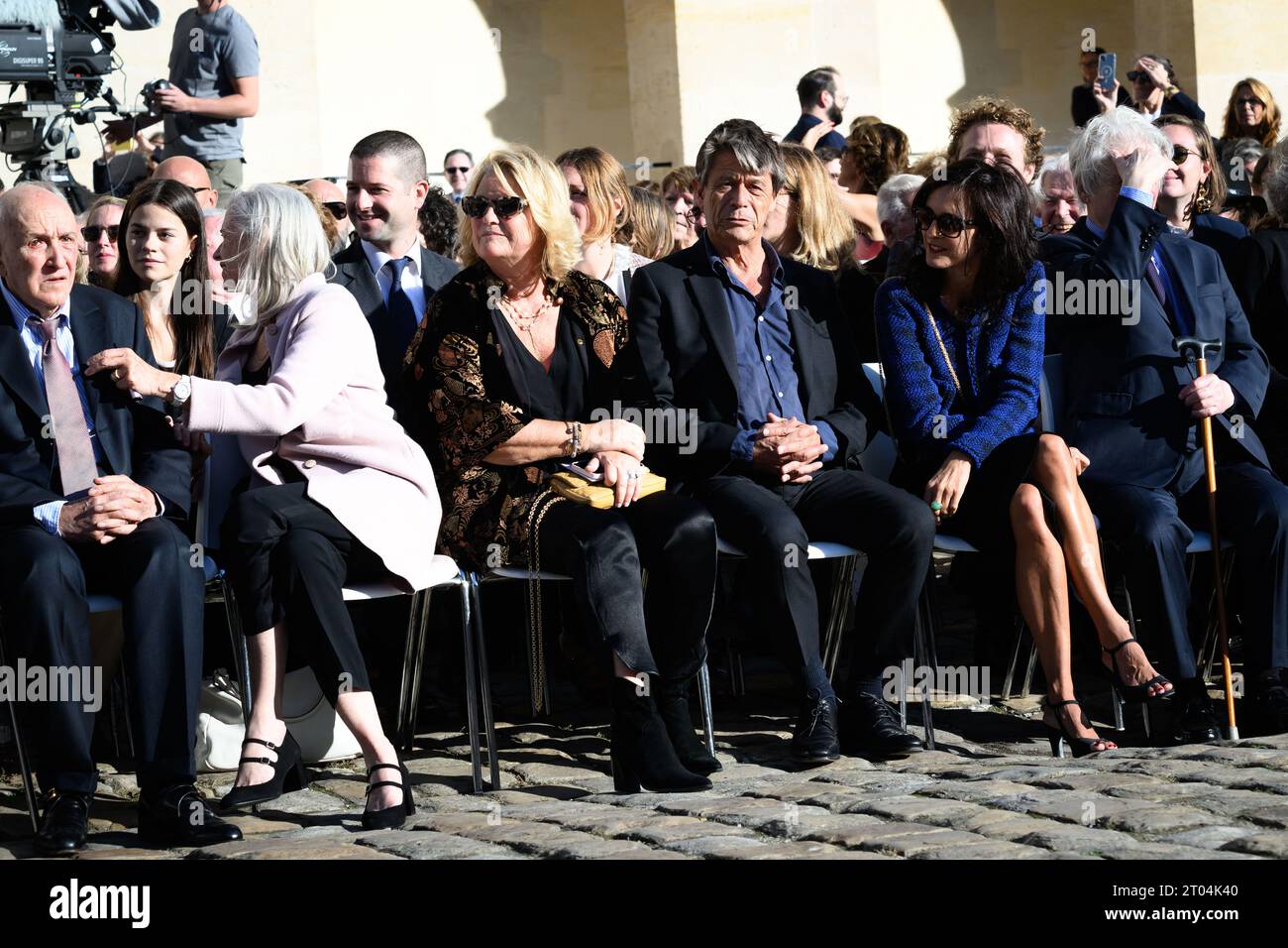 Paris, France. 03rd Oct, 2023. Louis Edouard Carrere, Nathalie Carrere ...